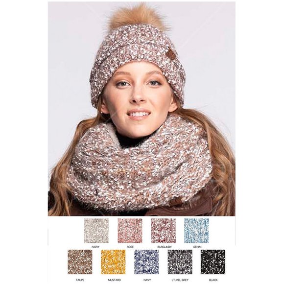 C.C | Accessories | Cc Confetti Yarn Knitted Infinity Loop Scarf | Poshmark